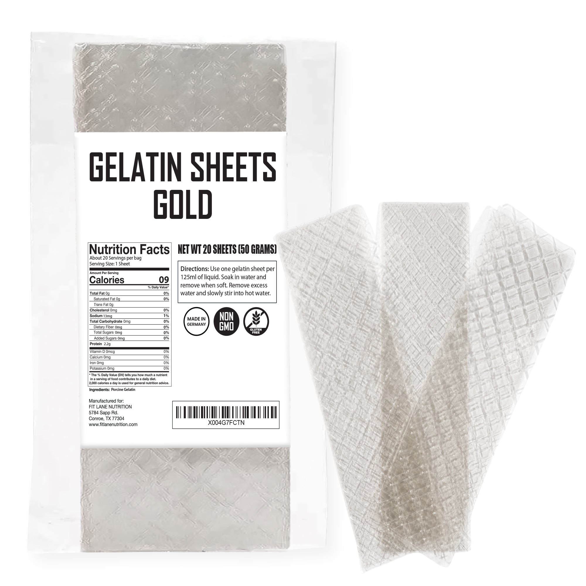 Gelatin Sheets Gold 20 ct – FitLane Nutrition